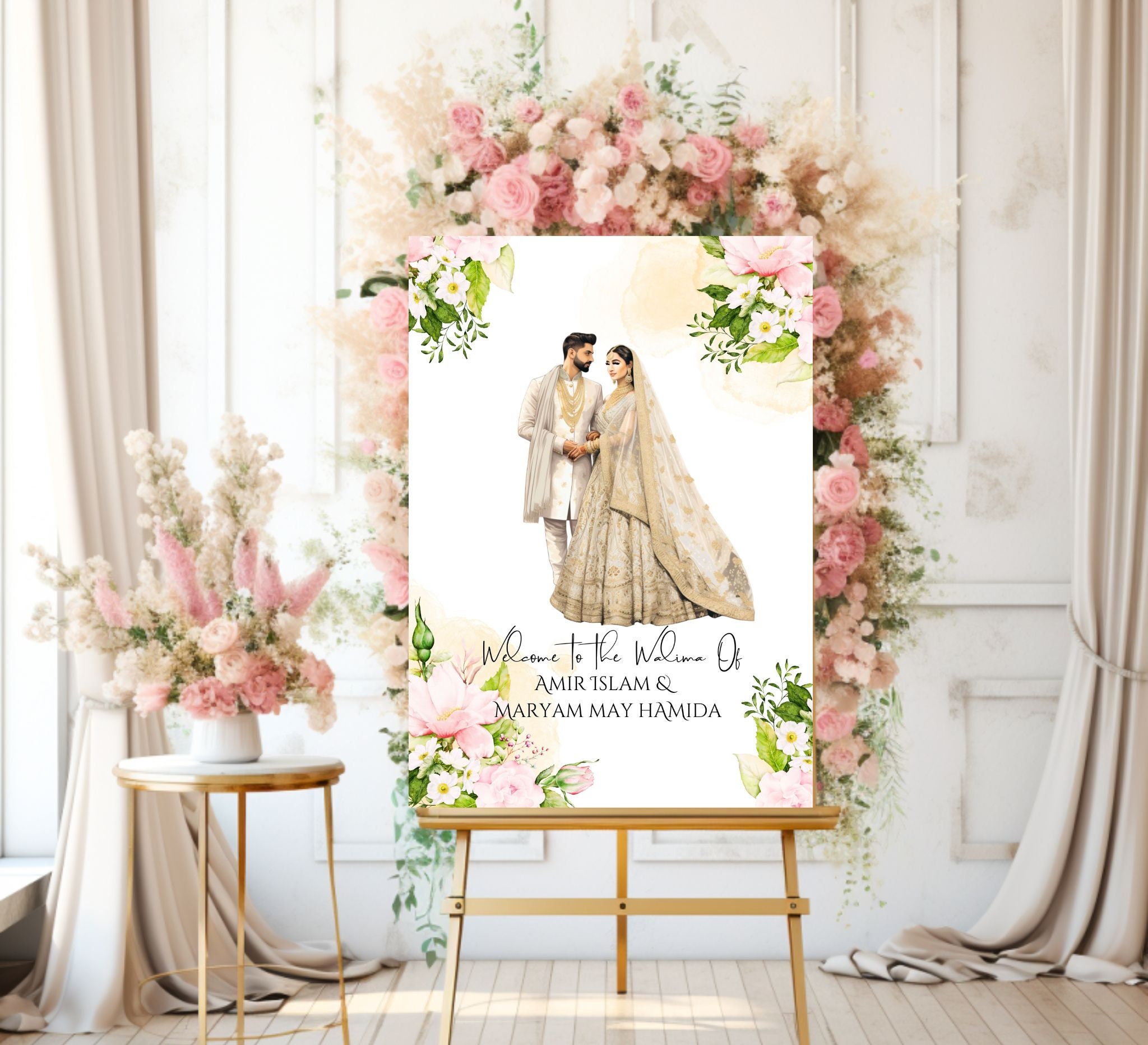Stunning Walimah Welcome Sign | Elegant Muslim Wedding Decor | Islamic ...