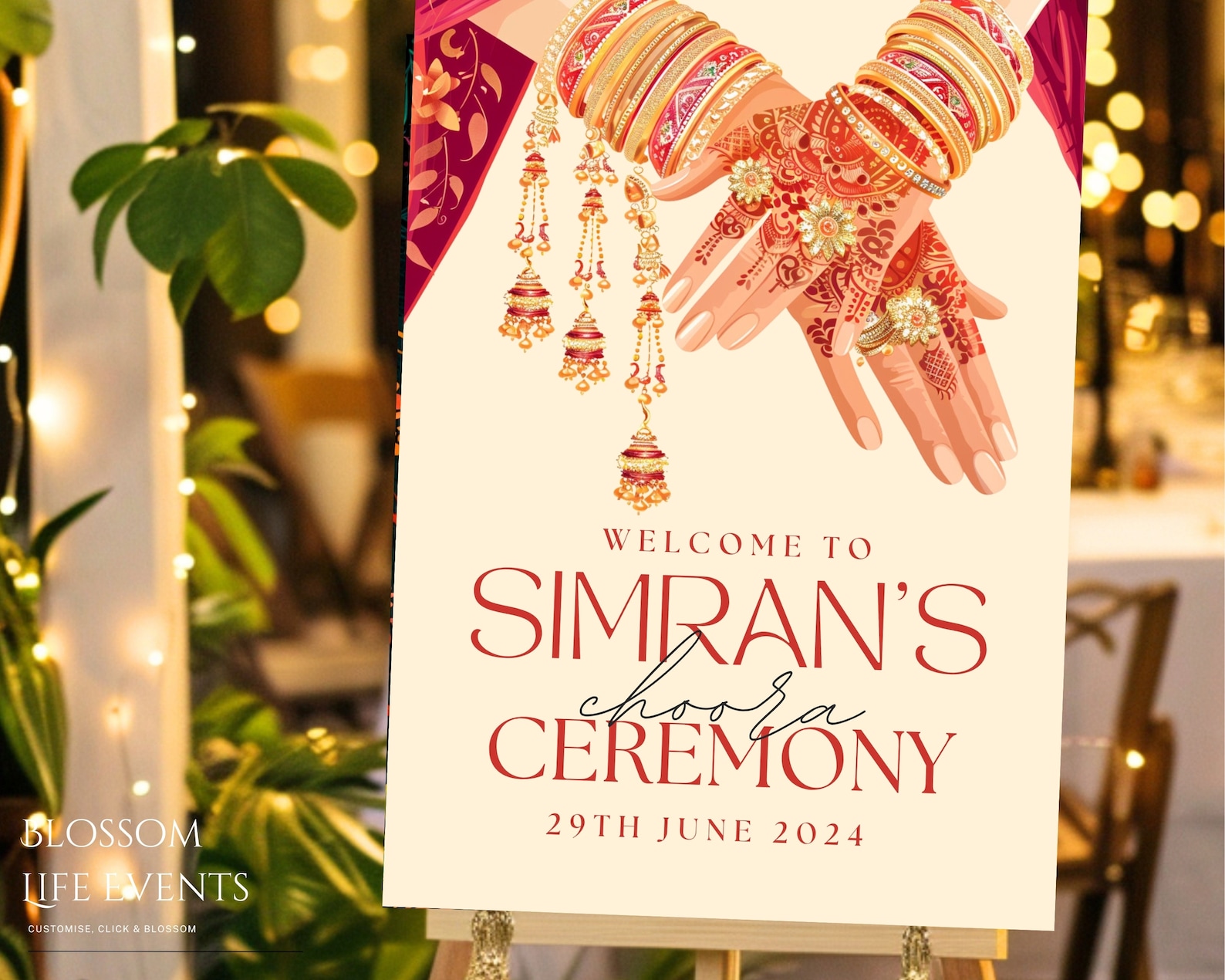 Punjabi Wedding Choora Signs Chura Welcome Signs, Beautiful Chooda Sign ...