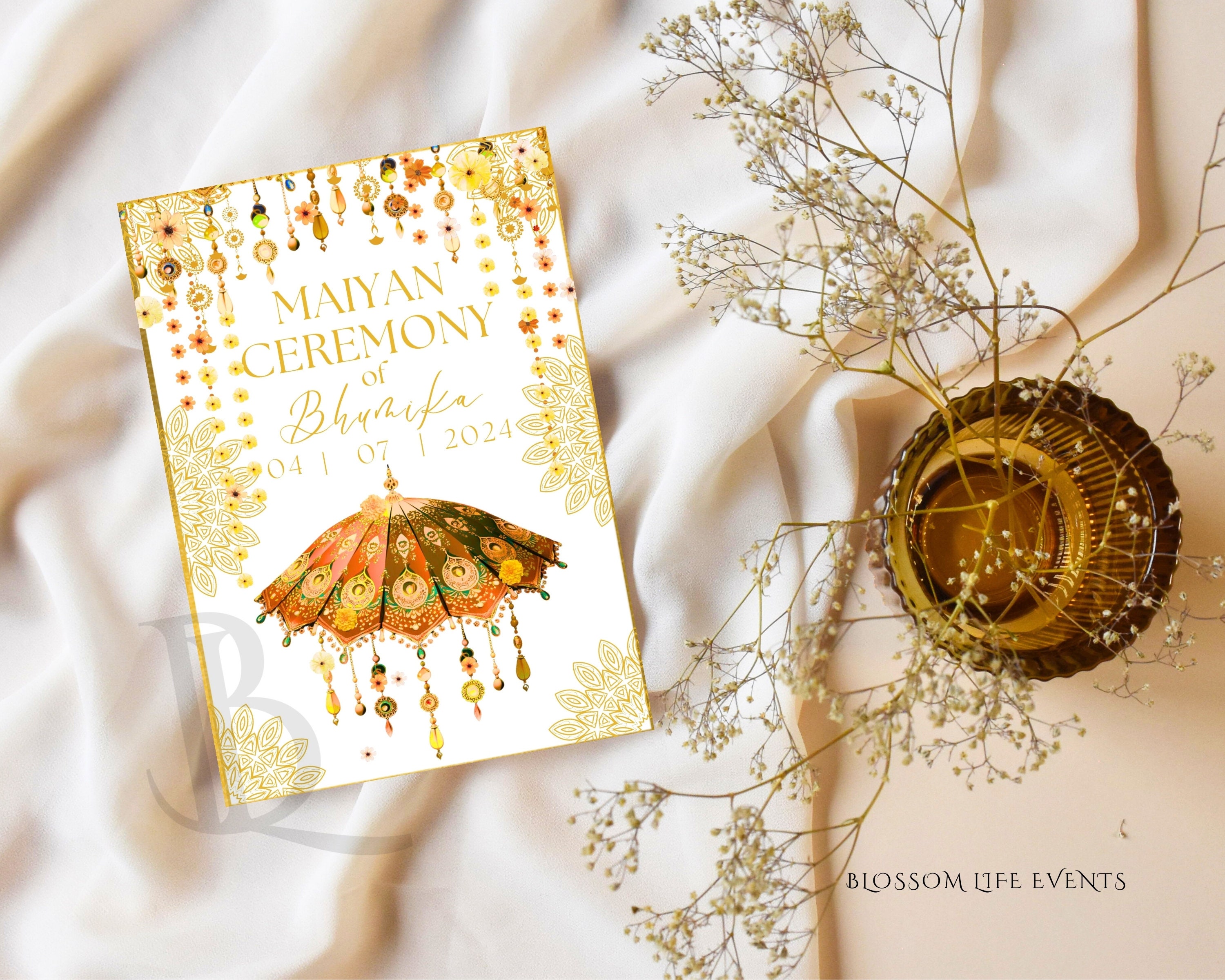 Mayoun Invite Template for Indian Pakistani Mayan Party Beautiful ...