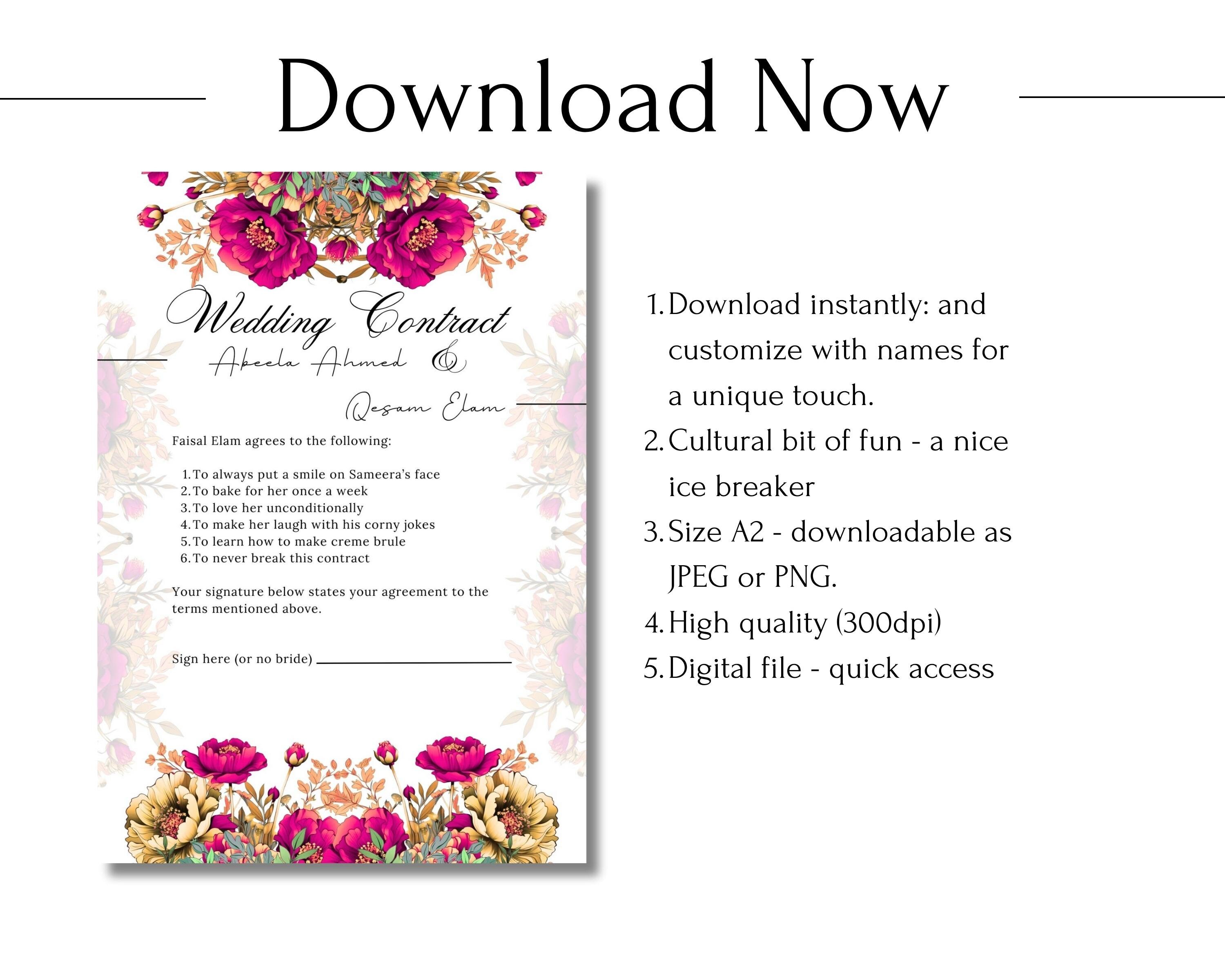 Nikkah / Nikah Contract Custom Nikkah Sign funny Wedding - Etsy