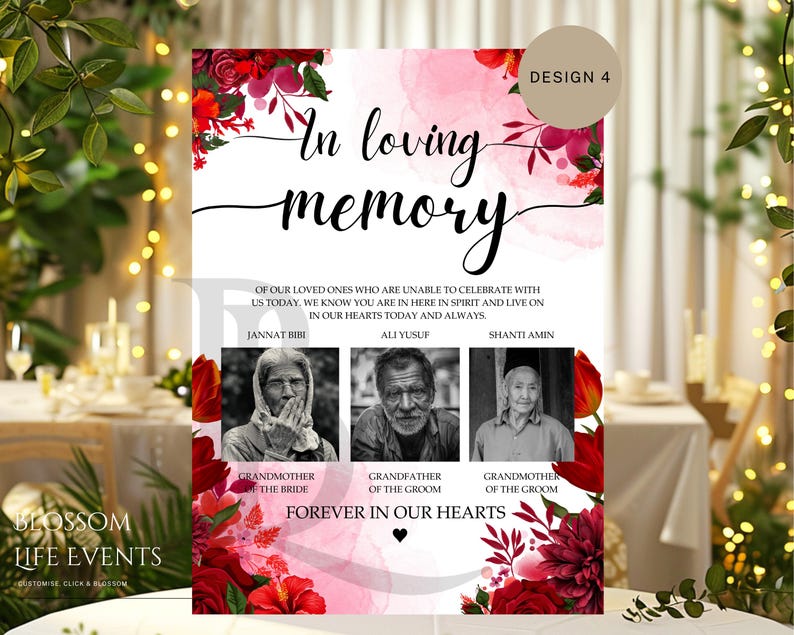 Personalised in Memory of Sign, Printable in Loving Memory Sign for ...