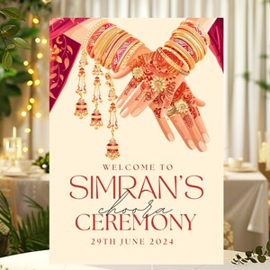Punjabi Wedding Choora Signs | Chura Welcome Signs, Beautiful Chooda ...