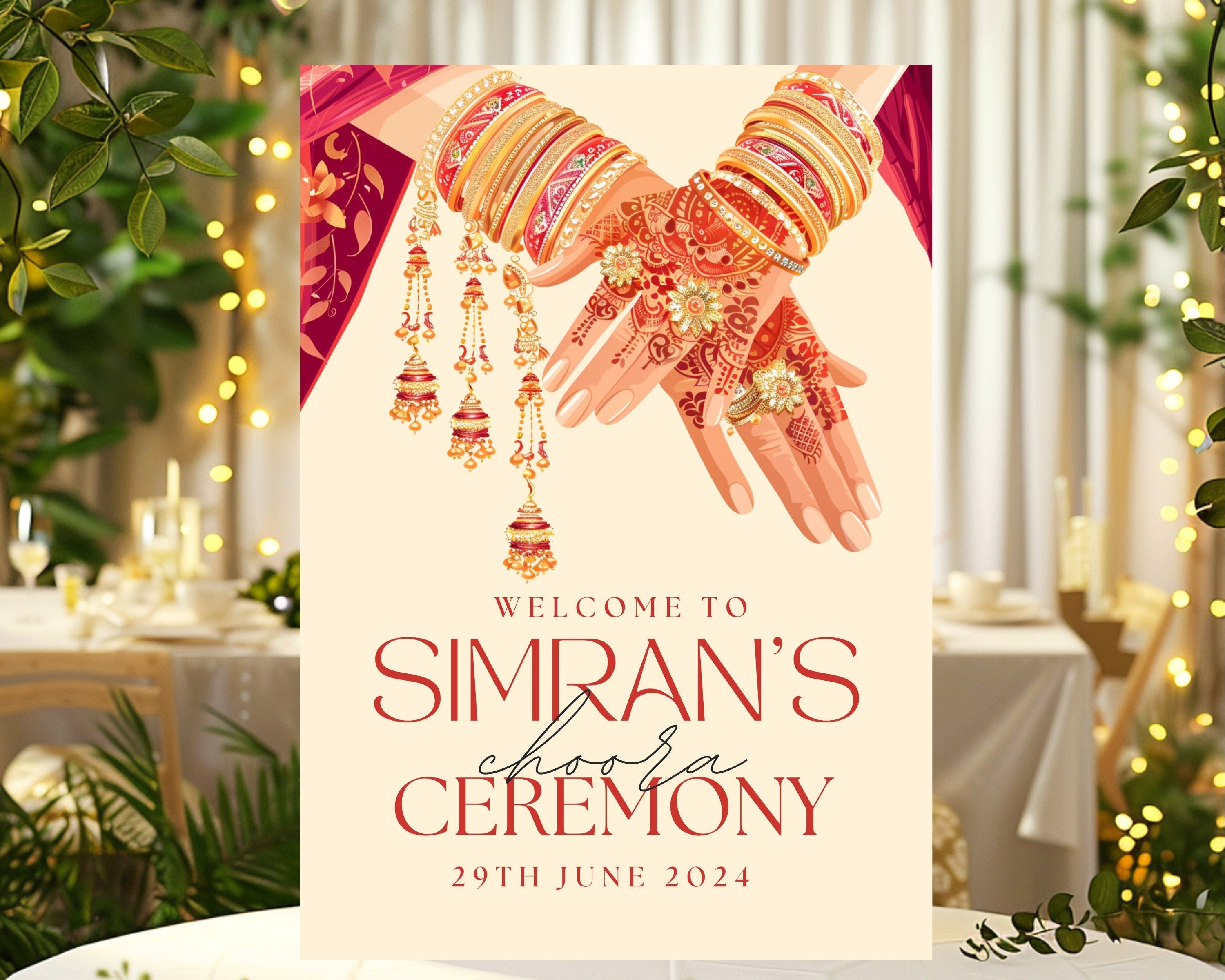 Punjabi Wedding Choora Signs Chura Welcome Signs, Beautiful Chooda Sign ...