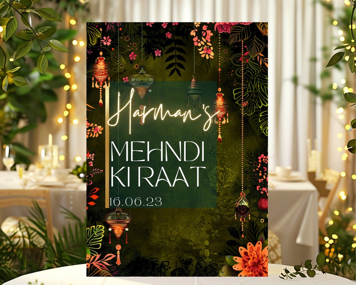 Mehendi Sign for Groom | Mehndi Party Sign | Mehndi Ki Raat Board ...