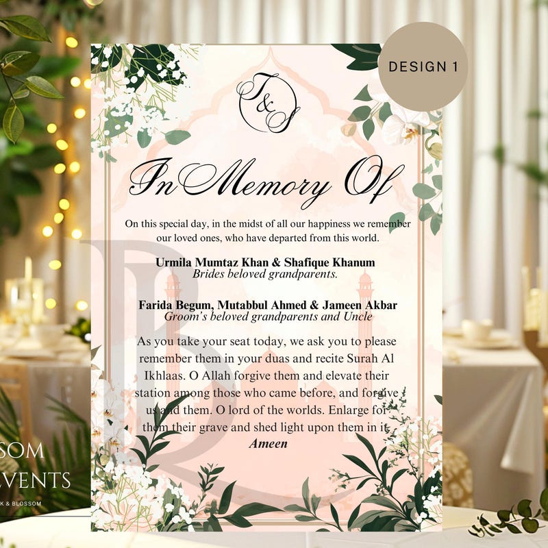In Memoriam Sign - Etsy
