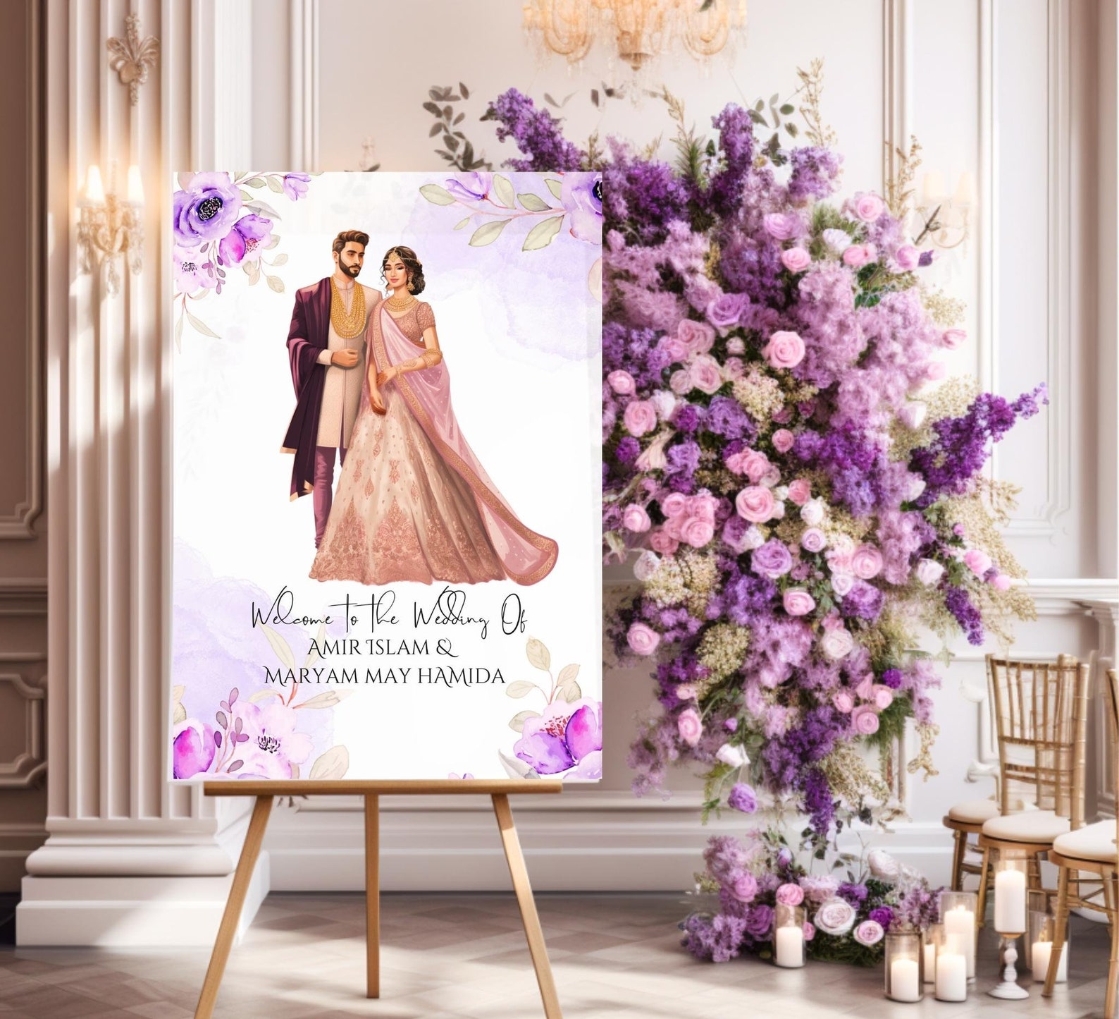 Nikkah Welcome Sign Indian Welcome Sign Customizable Ceremony Signage ...
