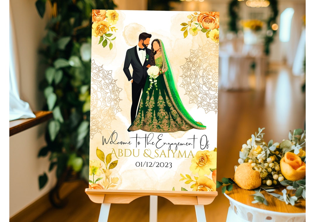 Customizable Digital Indian Wedding Sign | Entrance Signboard for ...