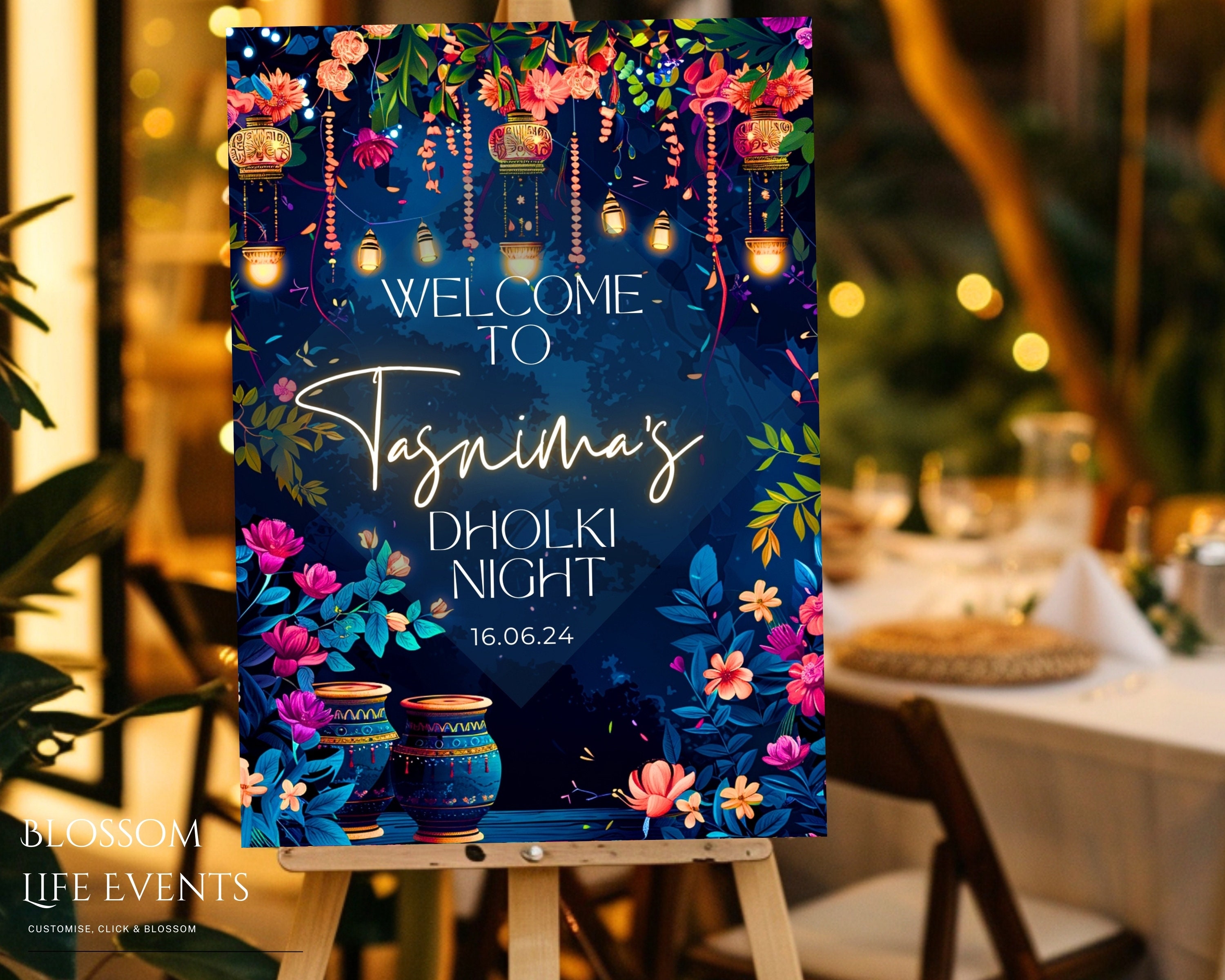 Beautiful Dholki Night Sign Dholki Party Sign for Bride Dholak, Mayoun ...