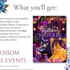 Mayoun Sign for Indian Pakistani Mayan Party Beautiful Floral Mayoun ...