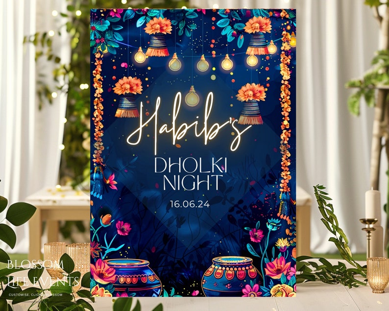 Dholki Night Sign for Groom Dholki Party Sign Dholak Board Mendhi ...