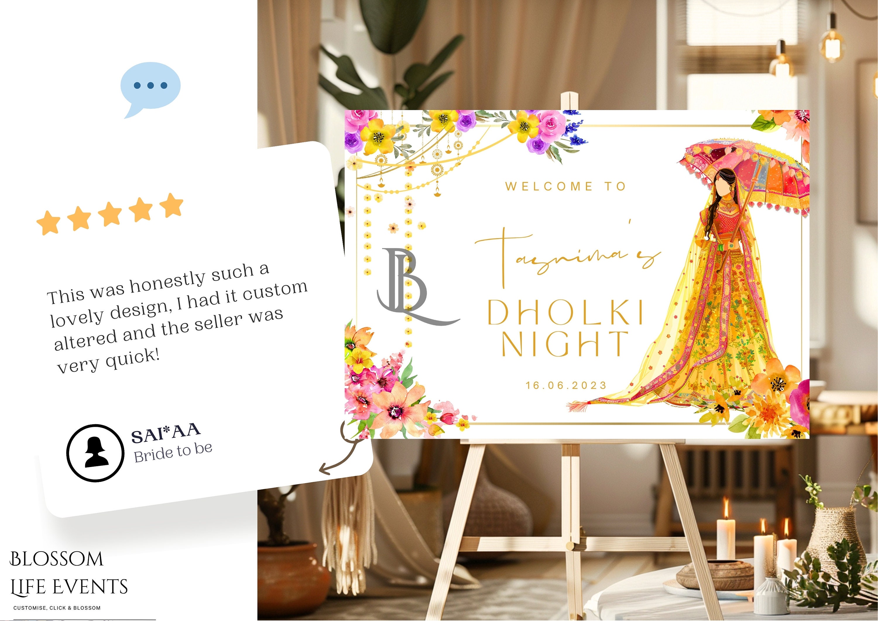 Dholki Welcome Sign for Mayoun and Maiyan | Custom Dholki Wedding Sign ...