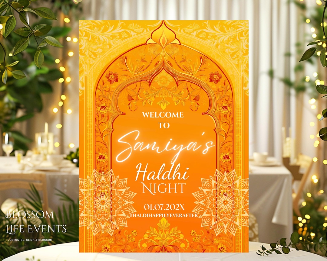 Haldi Welcome Sign | Haldhi Signage | Gaye Holud Board for Bengali ...