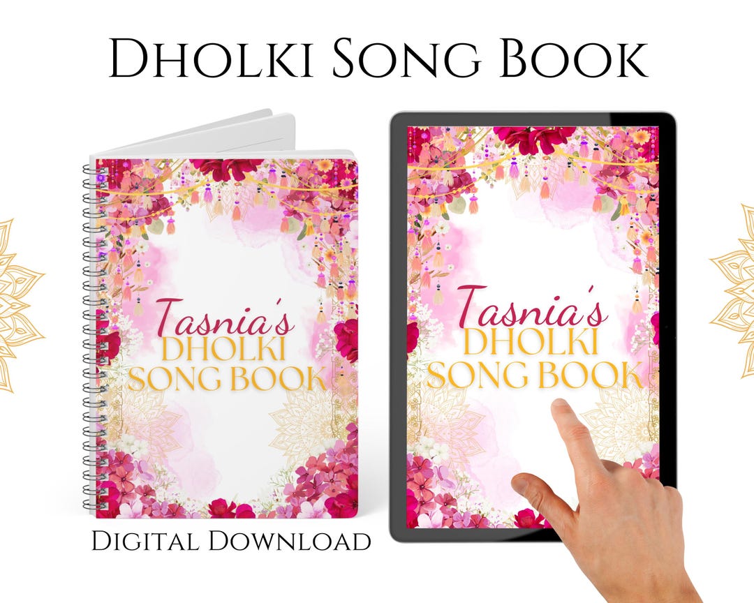 Printable Dholki Song Book Digital Mehndi Song Book Dholki Songs Lyrics ...