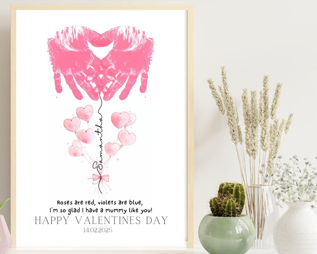 Personalized DIY Handprint Art Gift From Girls to Mom, Nan, Aunt, or ...