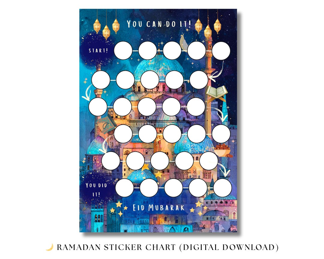 Ramadan Sticker Chart for Kids | Fasting Reward Chart | Digital ...