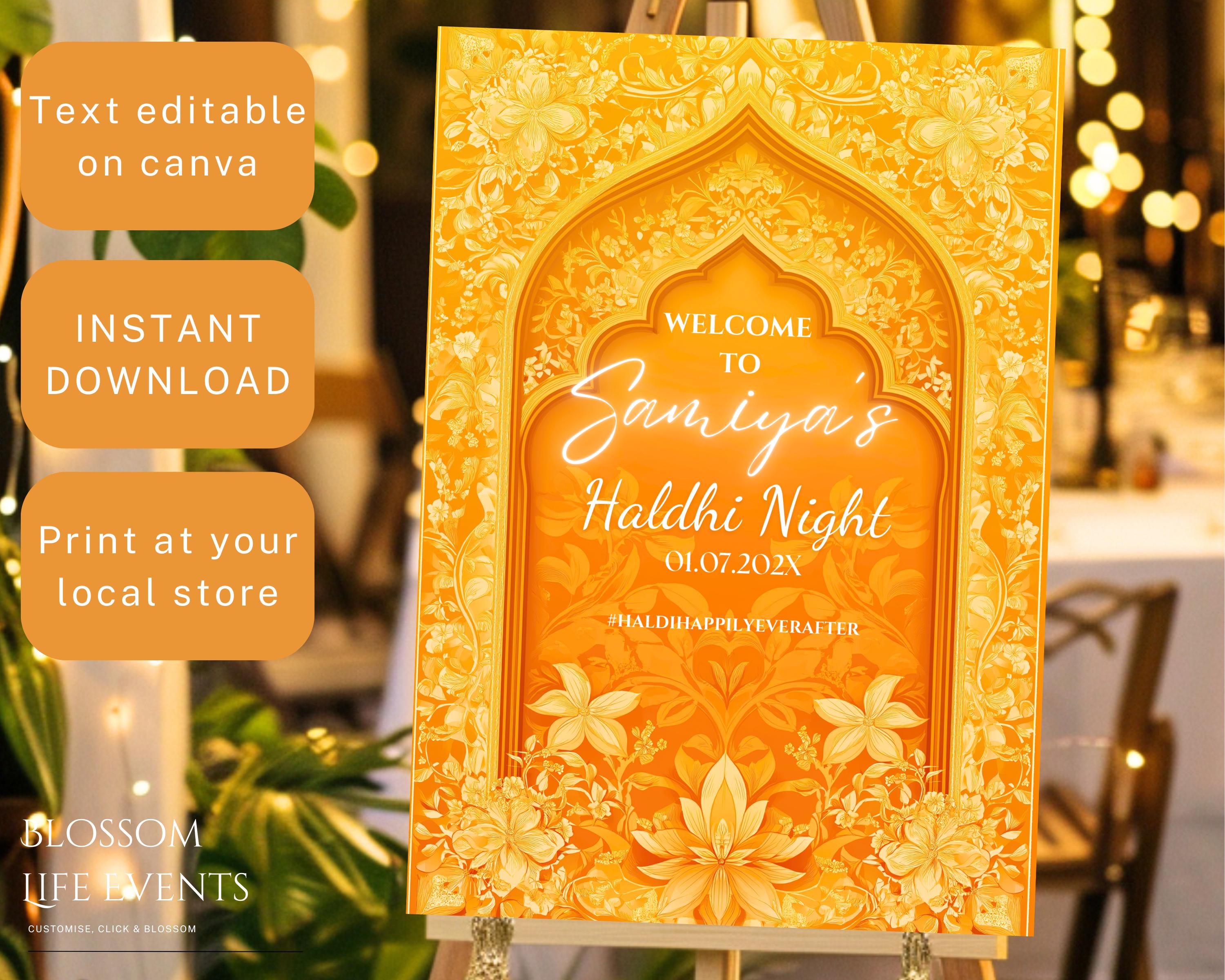 Haldi Sign | Haldhi Welcome Signage | Gaye Holud Board for Bengali ...