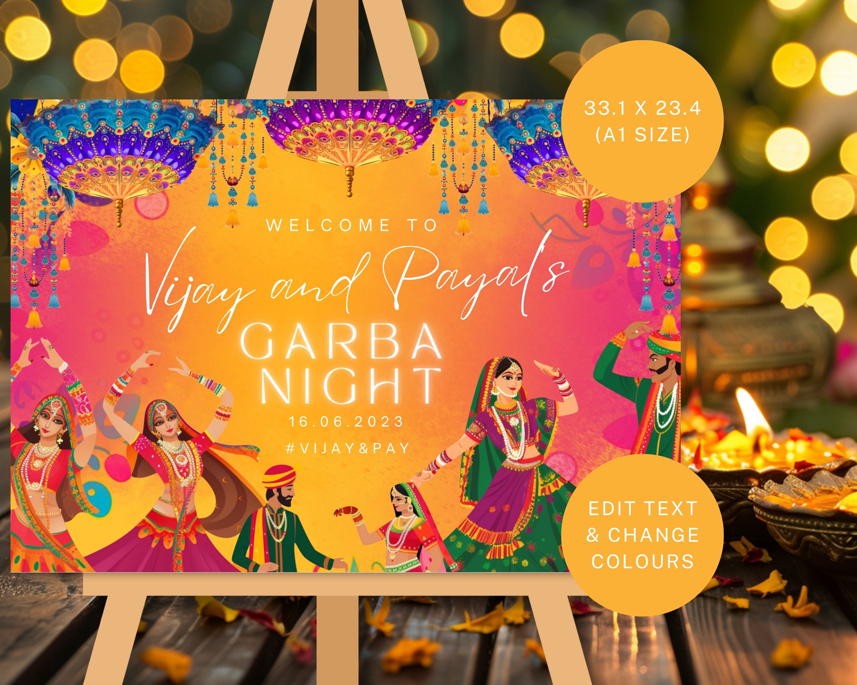 Beautiful Garba Night Sign for Garba Party | Garba Night Indian Sign ...