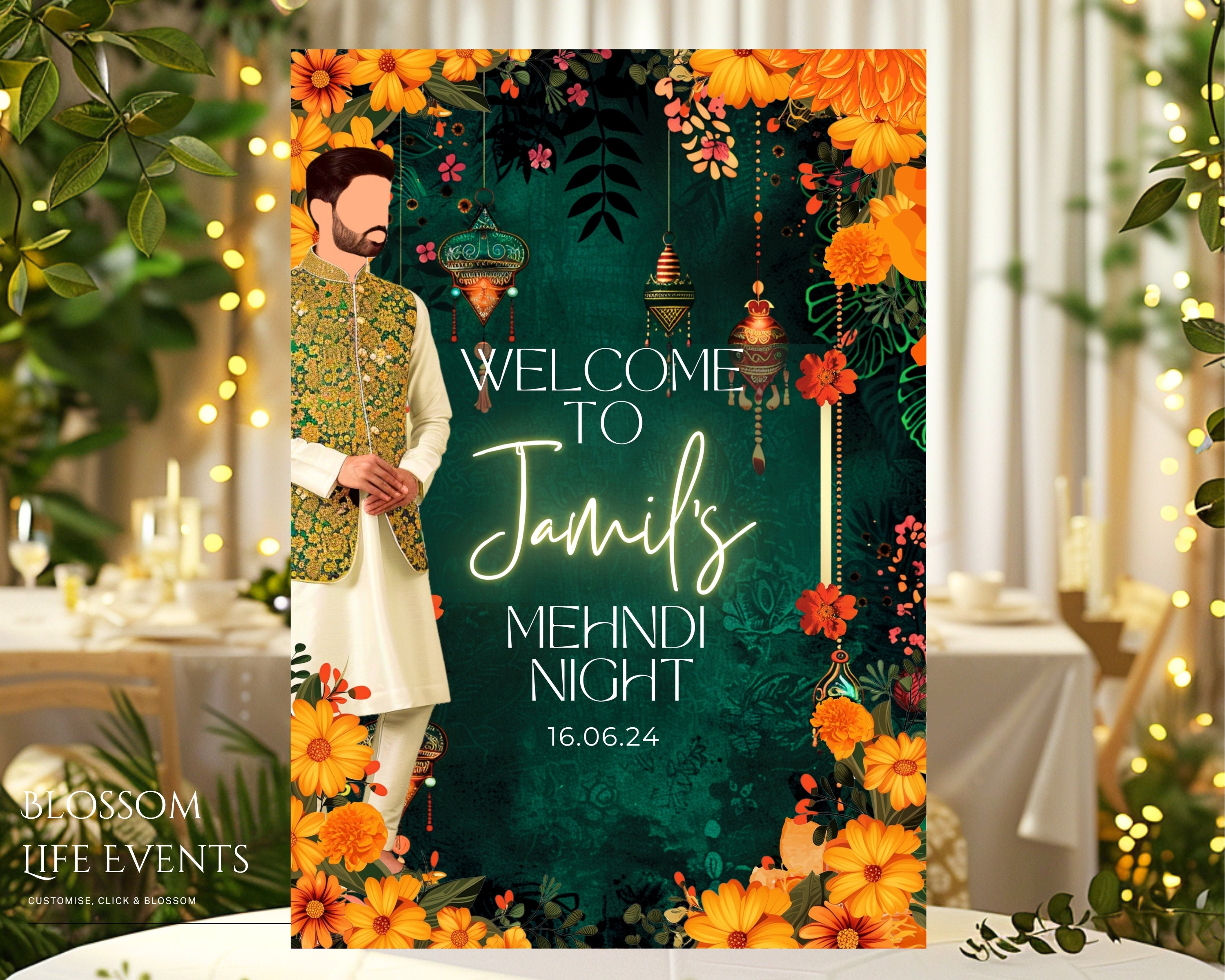 Mehndi Sign for Groom Mehendi Party Sign Mehndi Ki Raat Board Mendhi ...