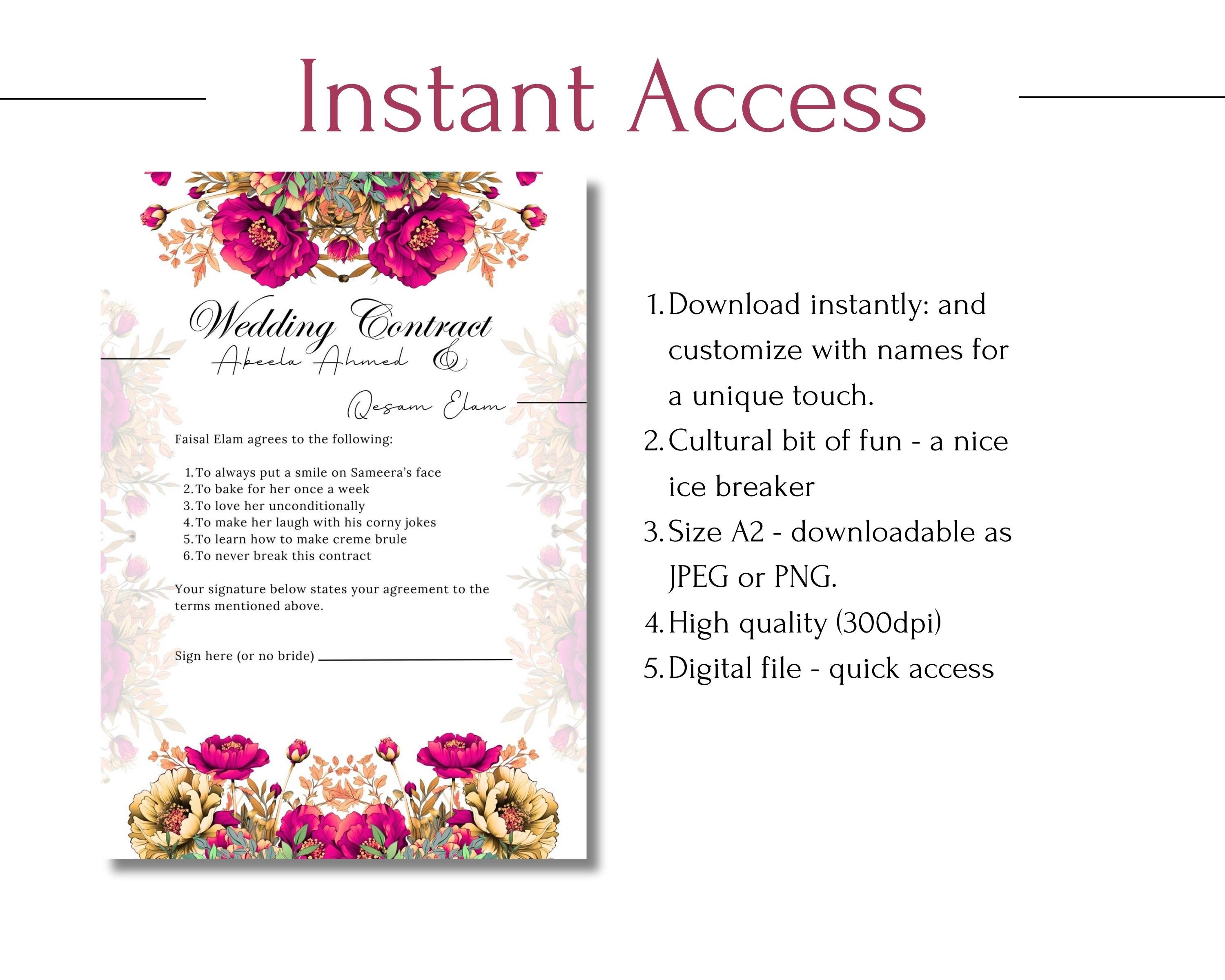 Nikkah / Nikah Contract Custom Nikkah Sign funny Wedding Contract ...