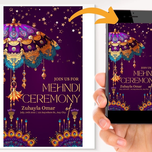 Pakistani Mehndi Invitation Cards - Etsy UK