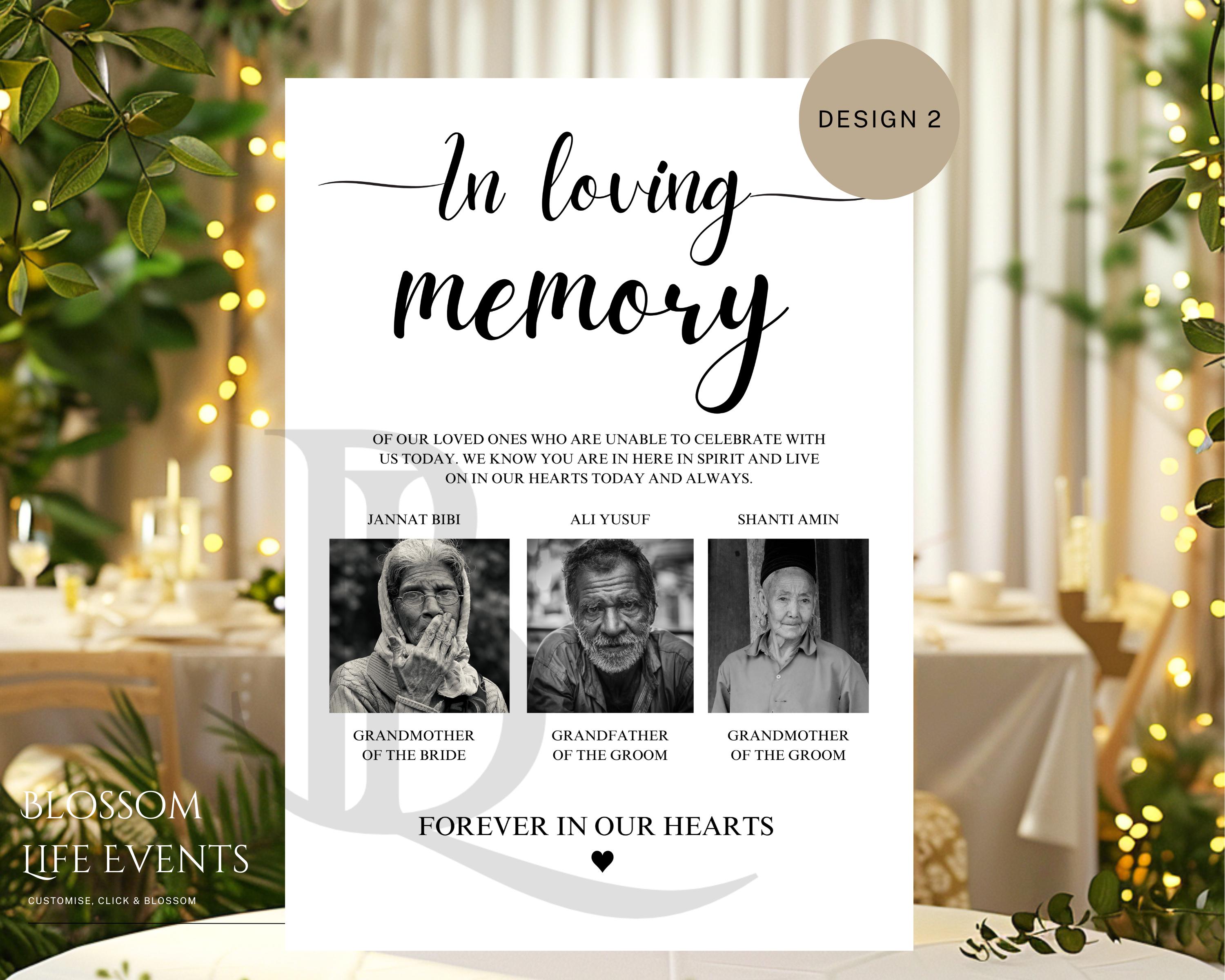 Personalised in Memory of Sign, Printable in Loving Memory Sign for ...