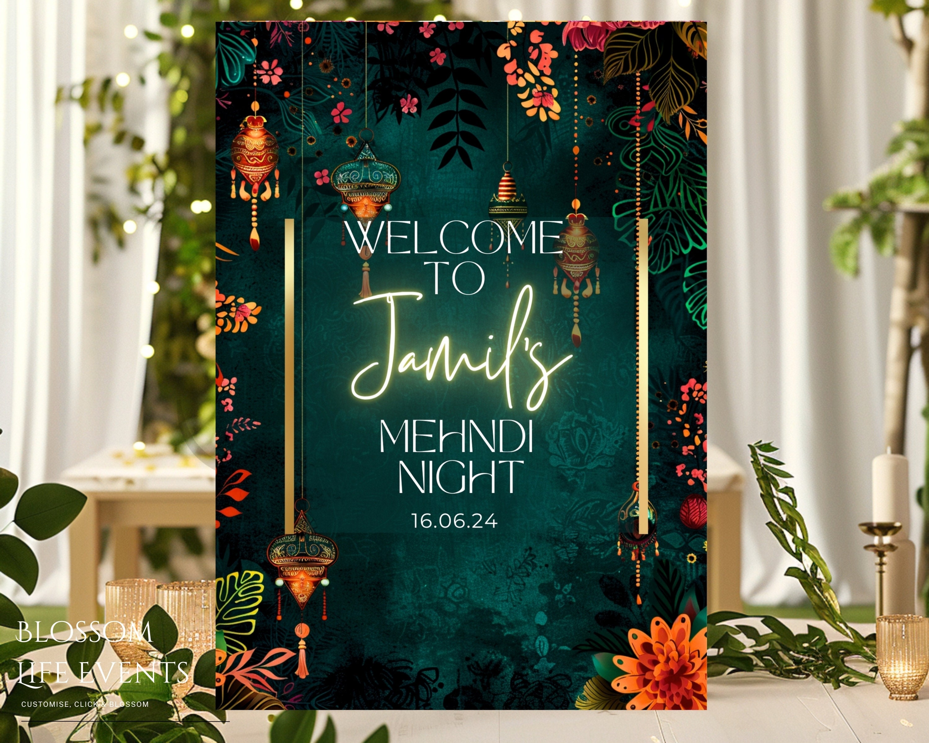 Mehendi Sign for Groom | Mehndi Party Sign | Mehndi Ki Raat Board ...