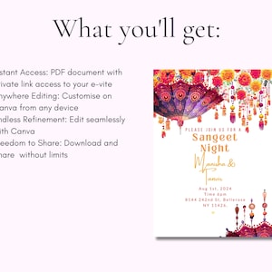 Beautiful Floral Sangeet Invite | Indian Sangeet Invitation | Modern ...