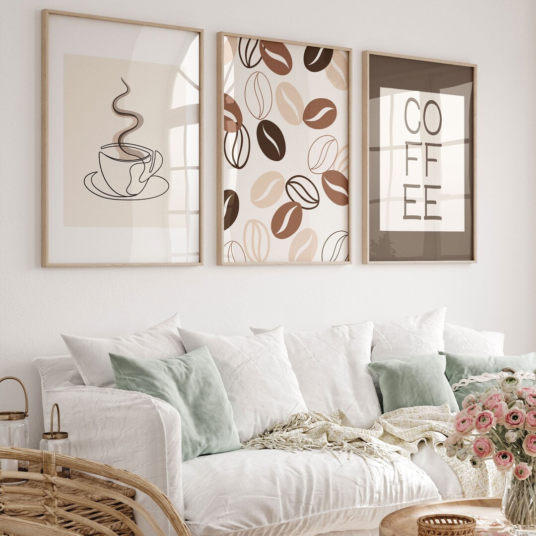 Coffee Kitchen Art Prints Modern Wall Decor Digital Gallery Poster Set ...