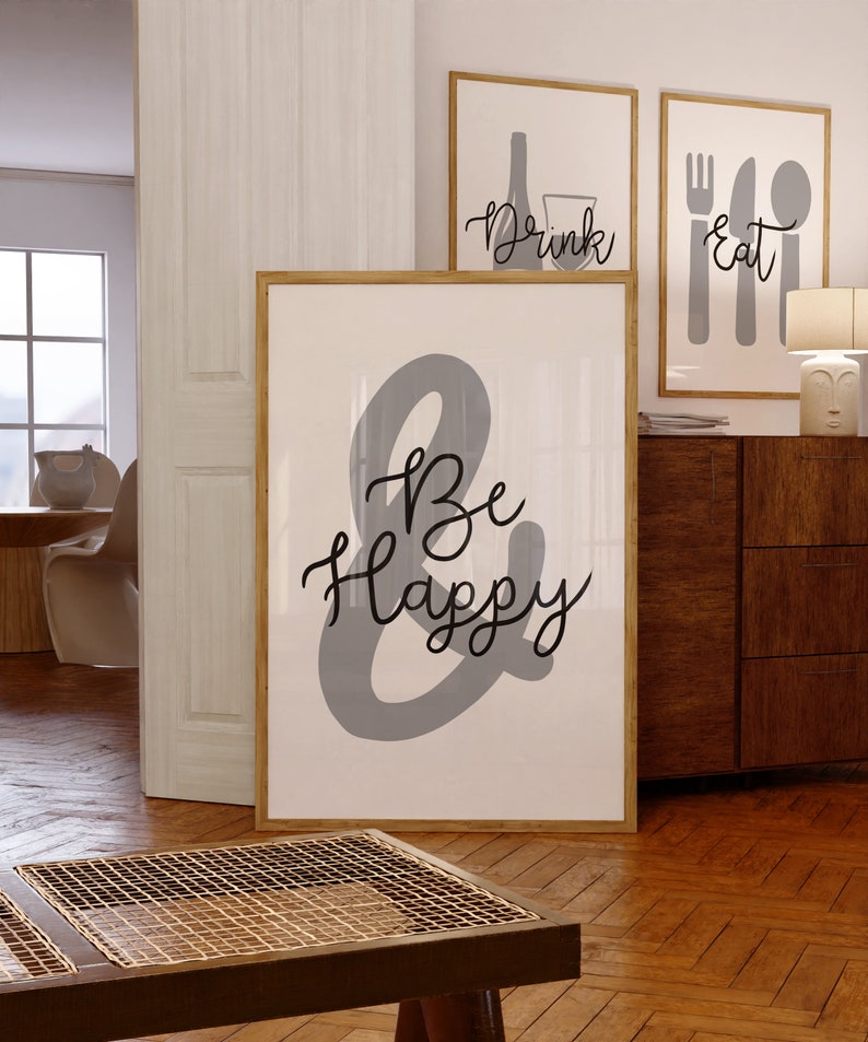 Kitchen Art Set 3 Line Drawing Prints, Ideal Housewarming Gift, Food ...