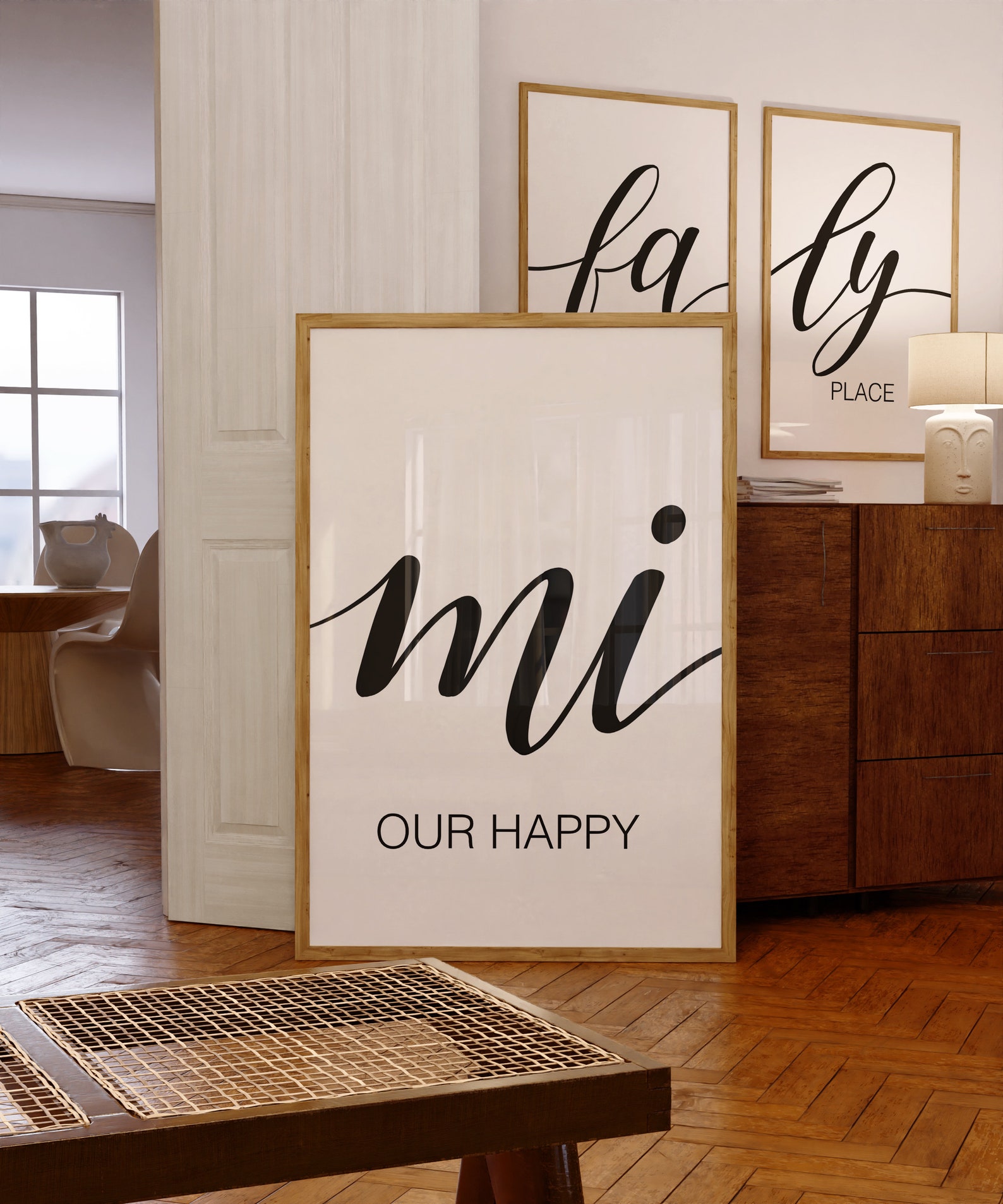 Postmodern Minimalist Family Home Black and White Words for Lover in a ...