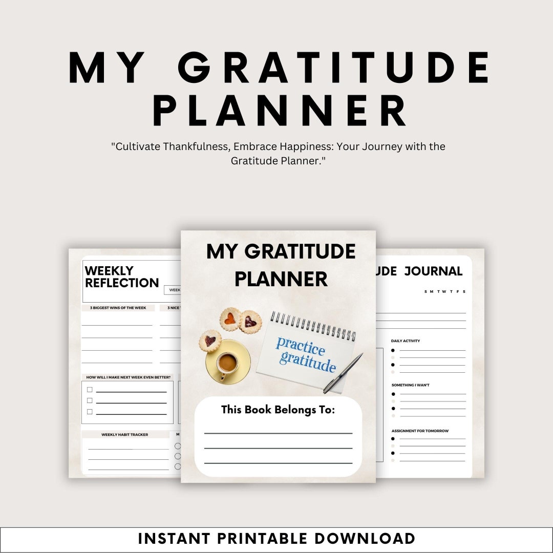 Gratitude Planner, Printable Gratitude Planner, Downloadable Digital ...