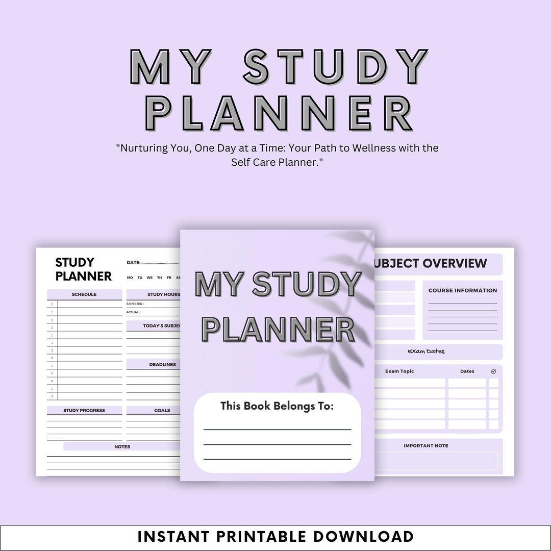 My Study Planner, Digital Study Planner, Study Timetable, Downloadable ...