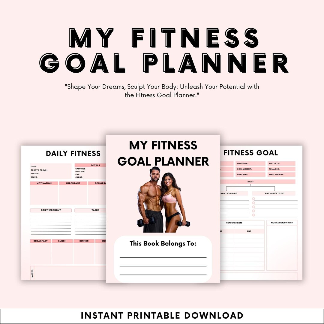 My Fitness Goal Planner, Digital Fitness Planner, Workout Planner ...