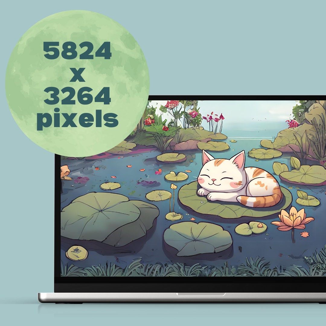 Spring Kawaii Cats Desktop Wallpaper Background Anime Flowers - Etsy