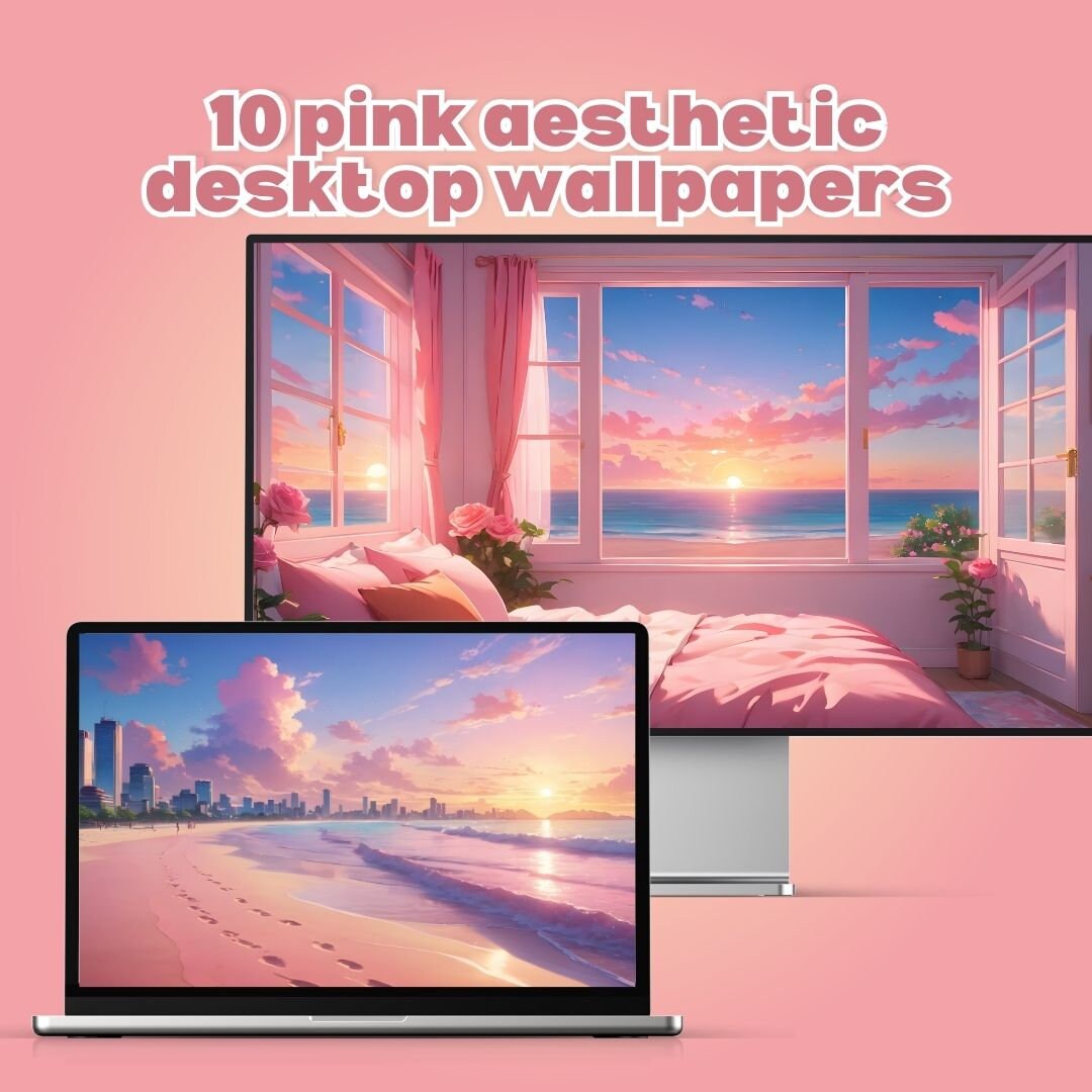Pastel Pink Gamer Aesthetic Desktop Wallpaper Background - Etsy