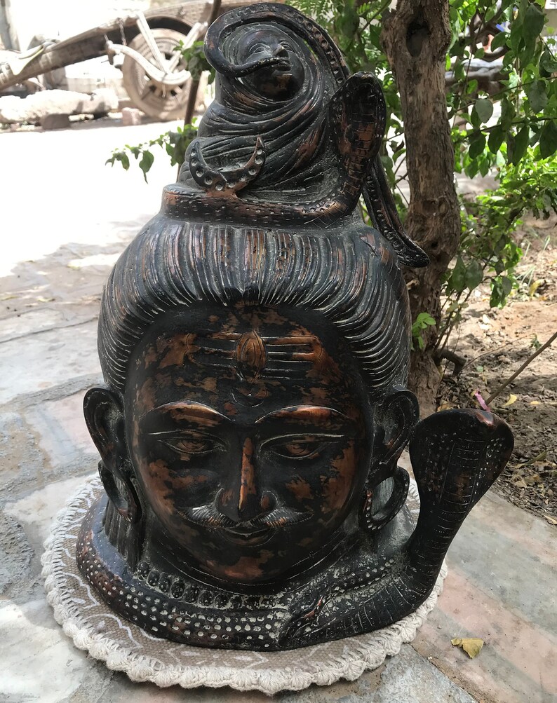 Decorative Shiva Head, Bronze Old Shiv Bust, Shiva Face, Shankar Idol ...