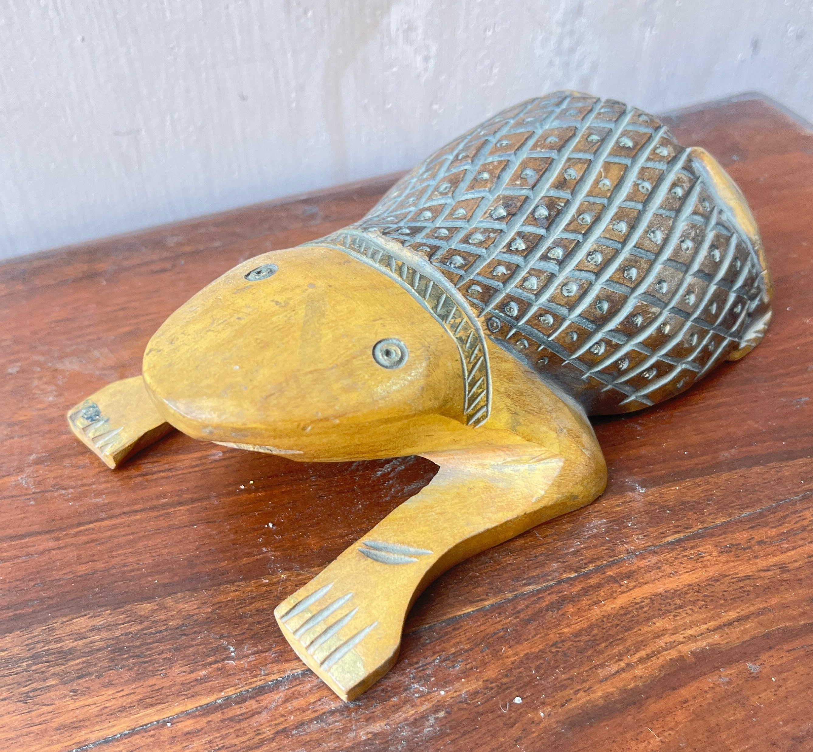 Decorative Wooden Frog Sculpture, Hand Carved Frog, Good Luck Symbol ...