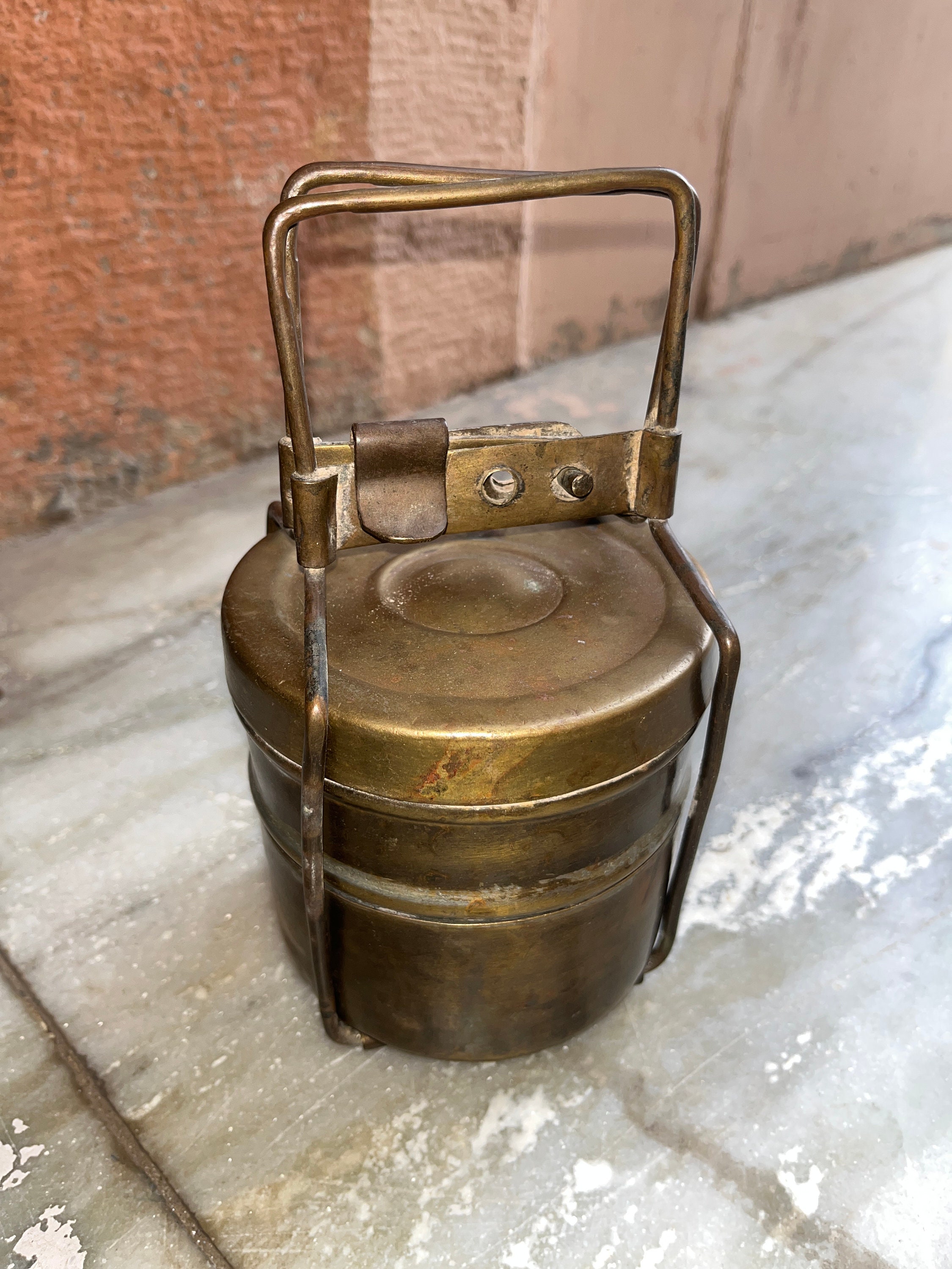 Brass Lunch Box With 2 Compartments Indian Kitchen Decor - Etsy
