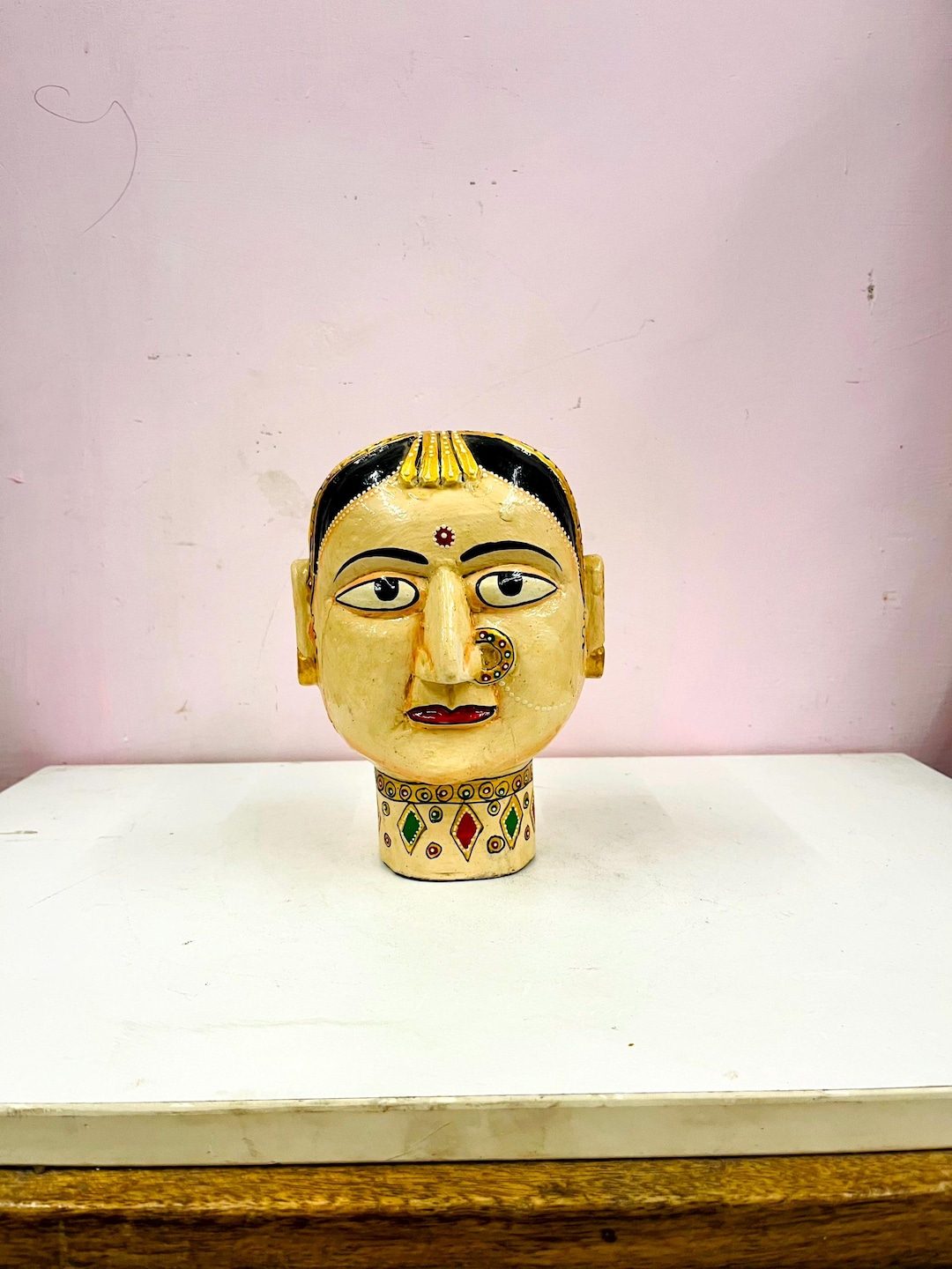Rajasthani Art, Decorative Lady Face Tabletop, Home Décor, Unique Women ...