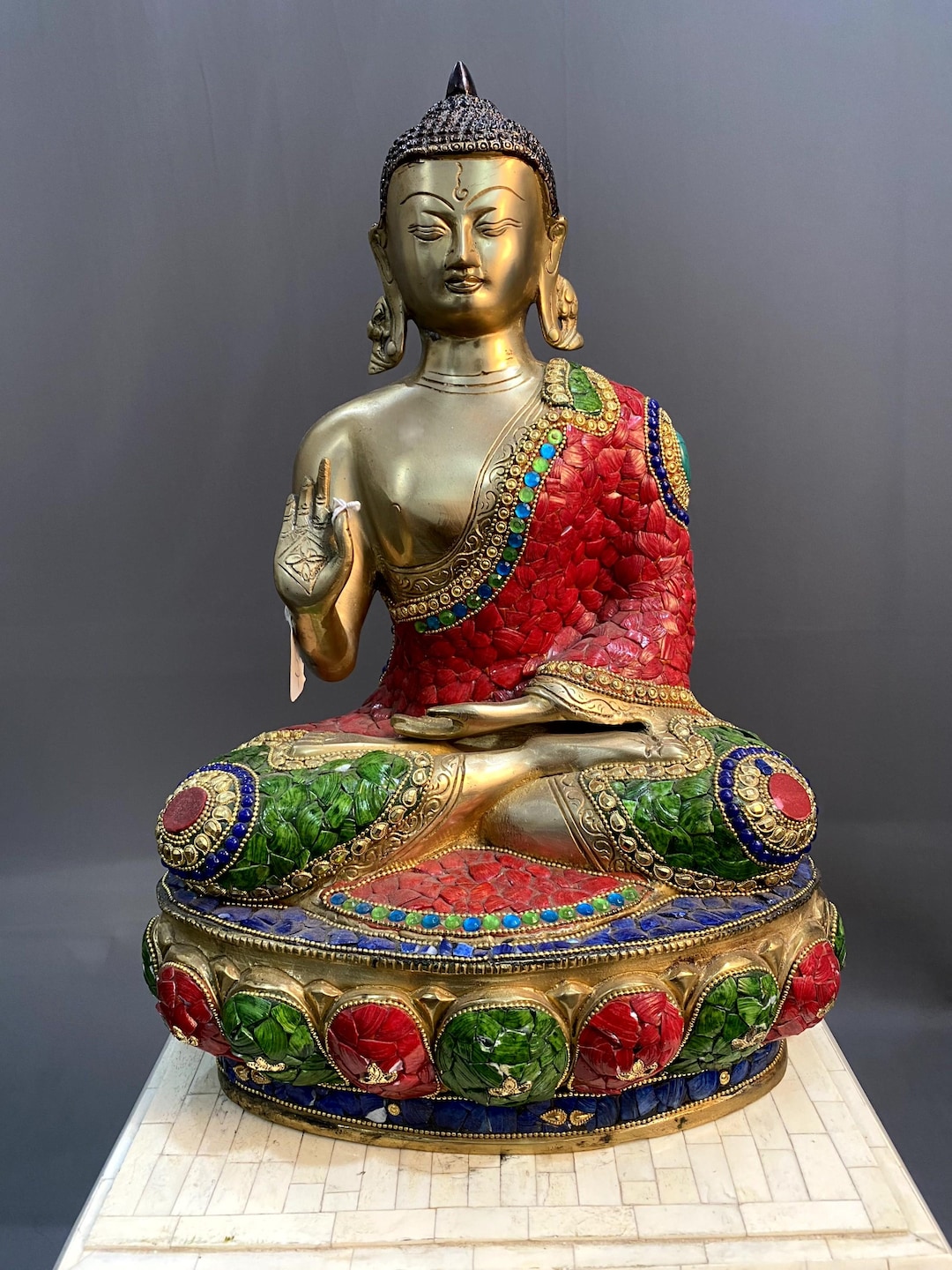 Buddhism God, Multicolor Blessing Buddha, Spiritual Buddha Idol, Brass ...