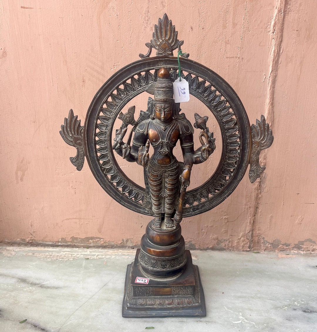 Bronze Standing Lord Vishnu Statue, Lord Narayana, Protector of ...