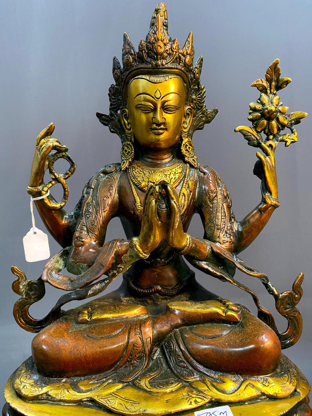 Painted Lord Buddha Sculpture, Vajra Sattva Buddha Idol Statue ...