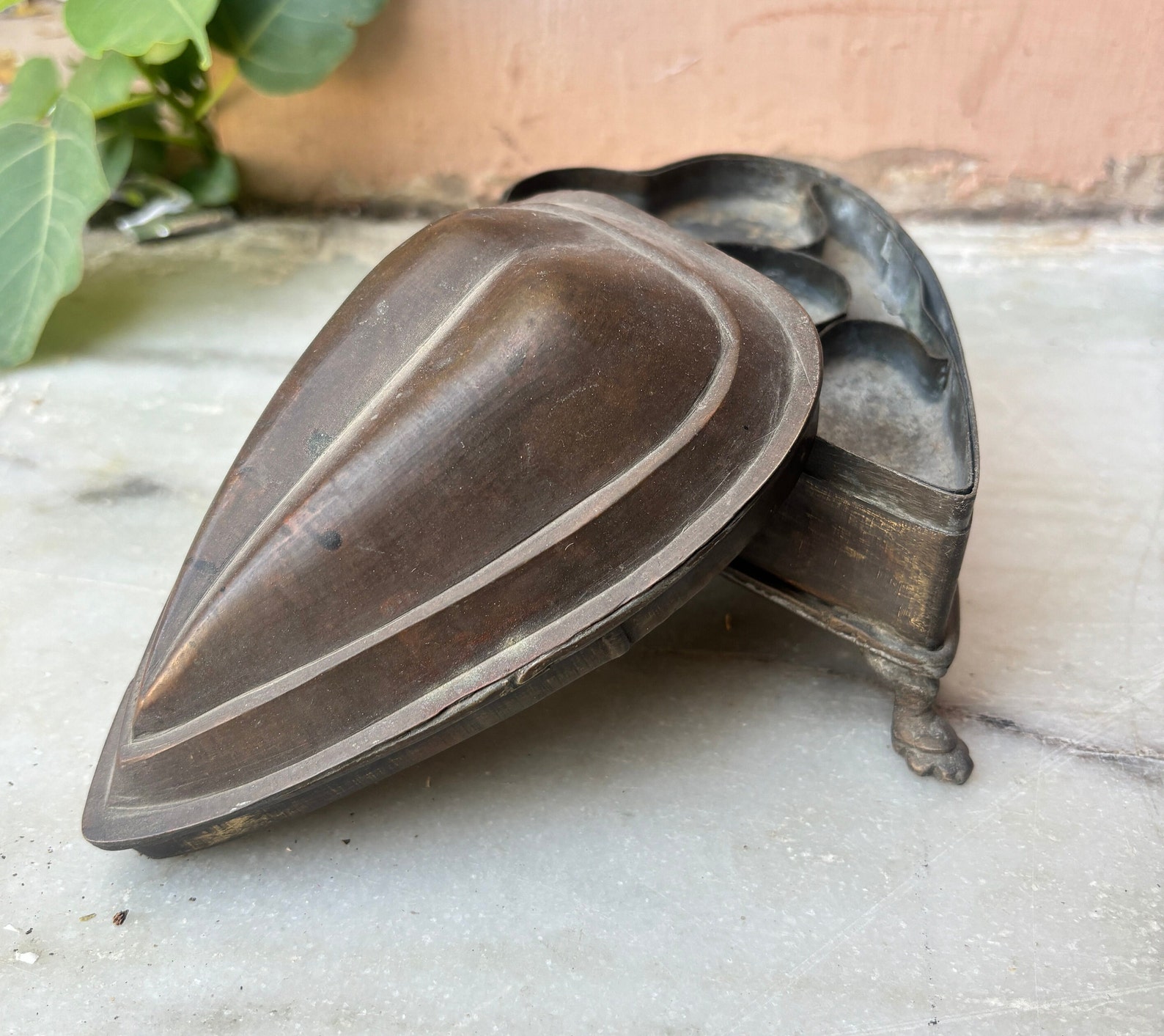 Old Bronze Nut Box With Lid, Dual Compartment Paan Box, Supari Brass ...