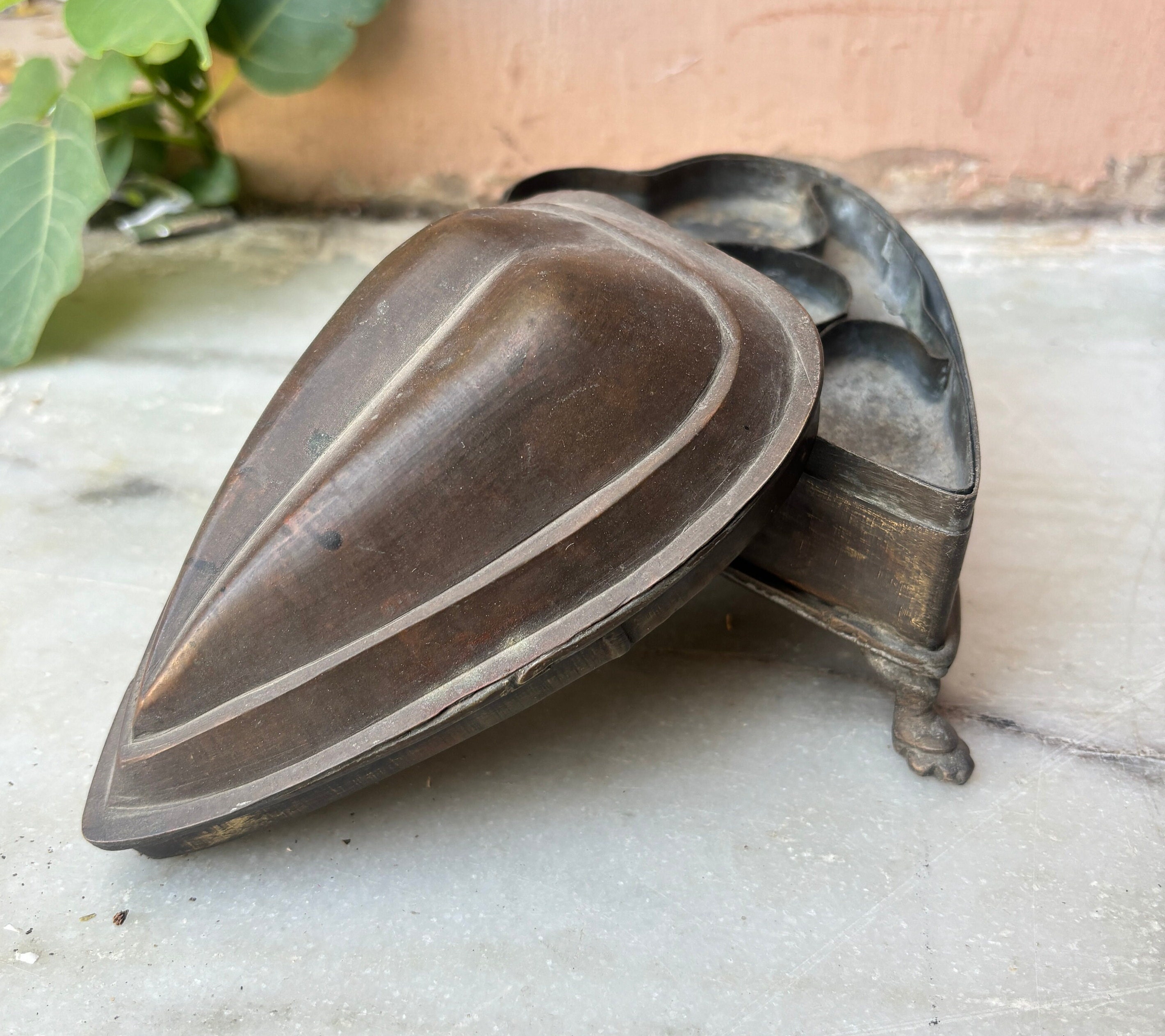 Old Bronze Nut Box With Lid, Dual Compartment Paan Box, Supari Brass ...