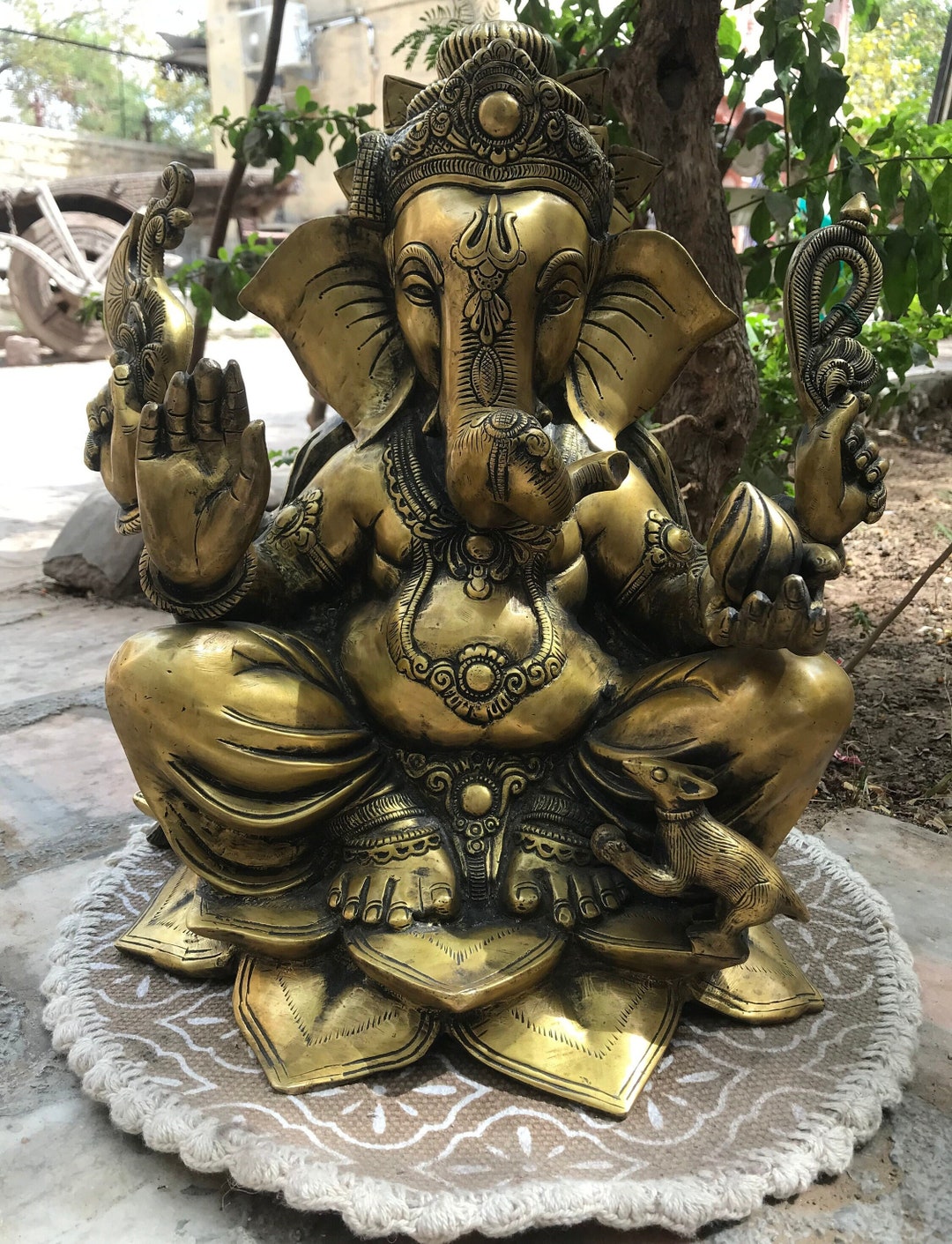 Old Lord Ganesha Brass Carved Statue, Indian Brass Art,religious ...