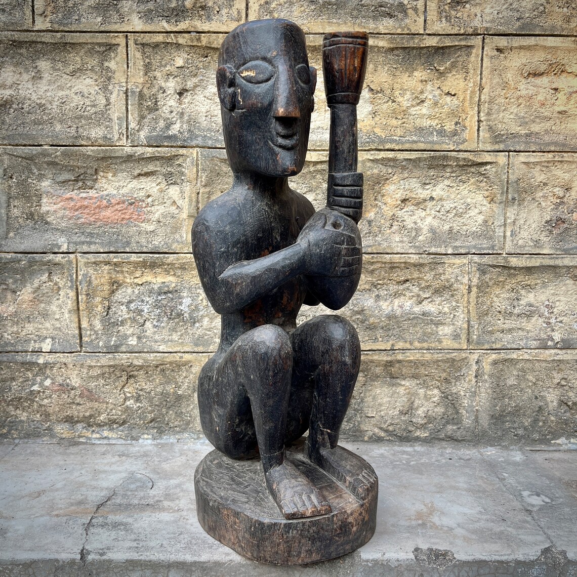 African Tribal Wooden Man Statue, Black Man Figurine, Ebony Figure ...