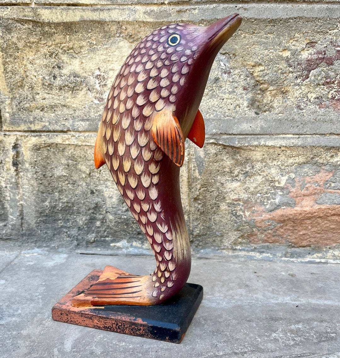 Hand Carved Wooden Fish Sculpture, Decorative Statue, Fish Lover ...