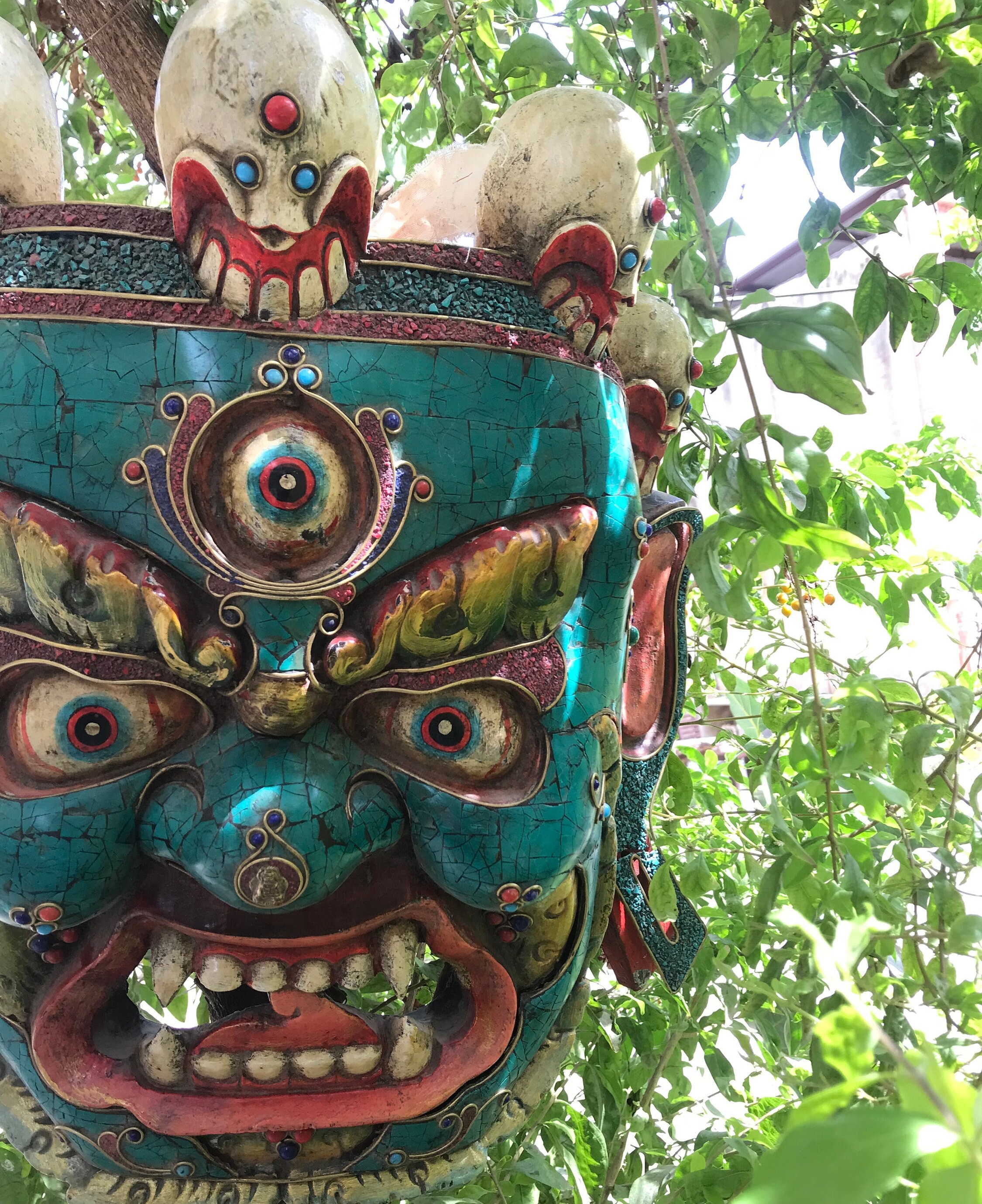 Tibetan Buddhist Mahakala Wall Hanging Wrathful Mask, Mahakal Wall Mask ...