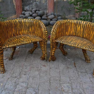 Baby Tiger Ethnic Chair, Wooden Tiger Chair, Accent Furniture, Vintage ...