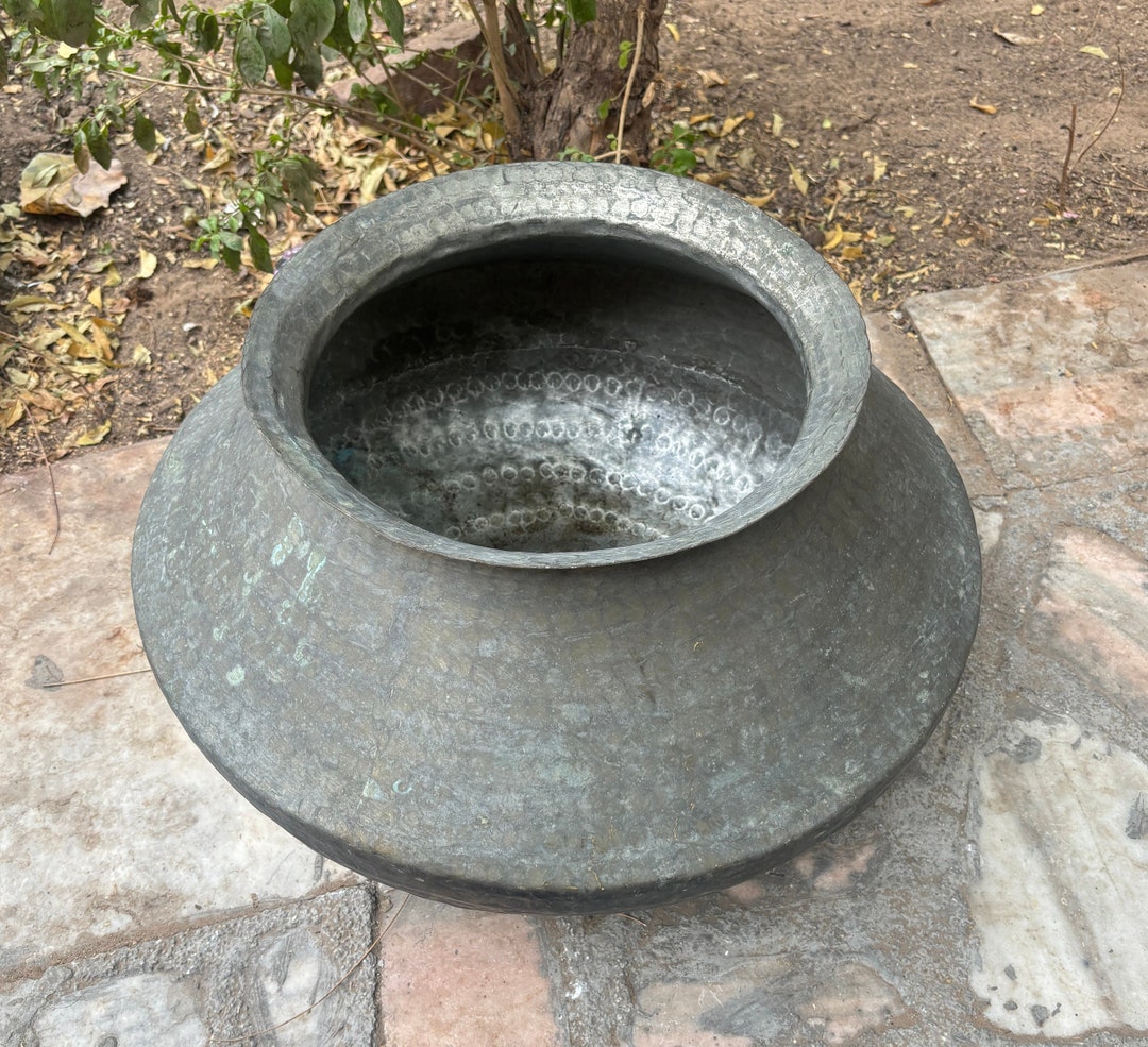 Traditional Water Pot, Silver Water Storage Pot, Vintage Collectible ...